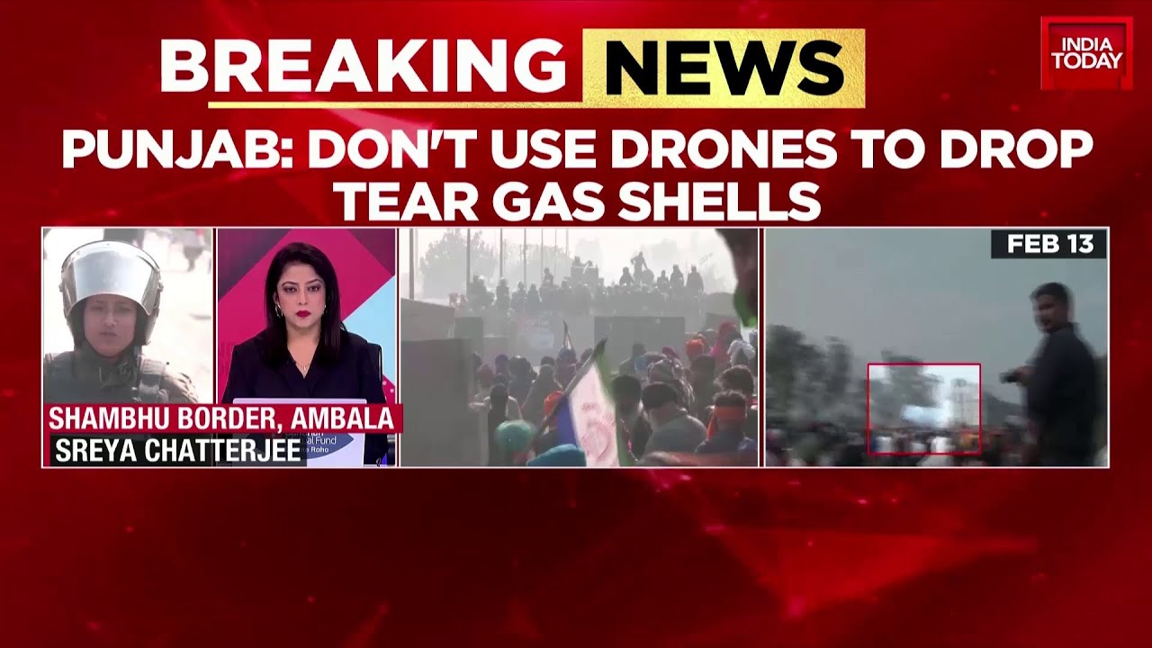 Punjab Protests Haryana's Use of Drones for Tear Gas at Shambu Border ...