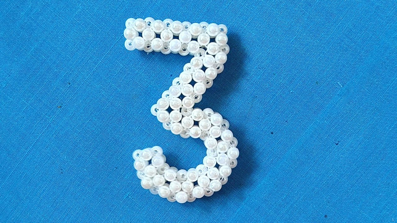 DIY Beaded 3 | How to Make Beaded Number 3 | Number one Making With ...
