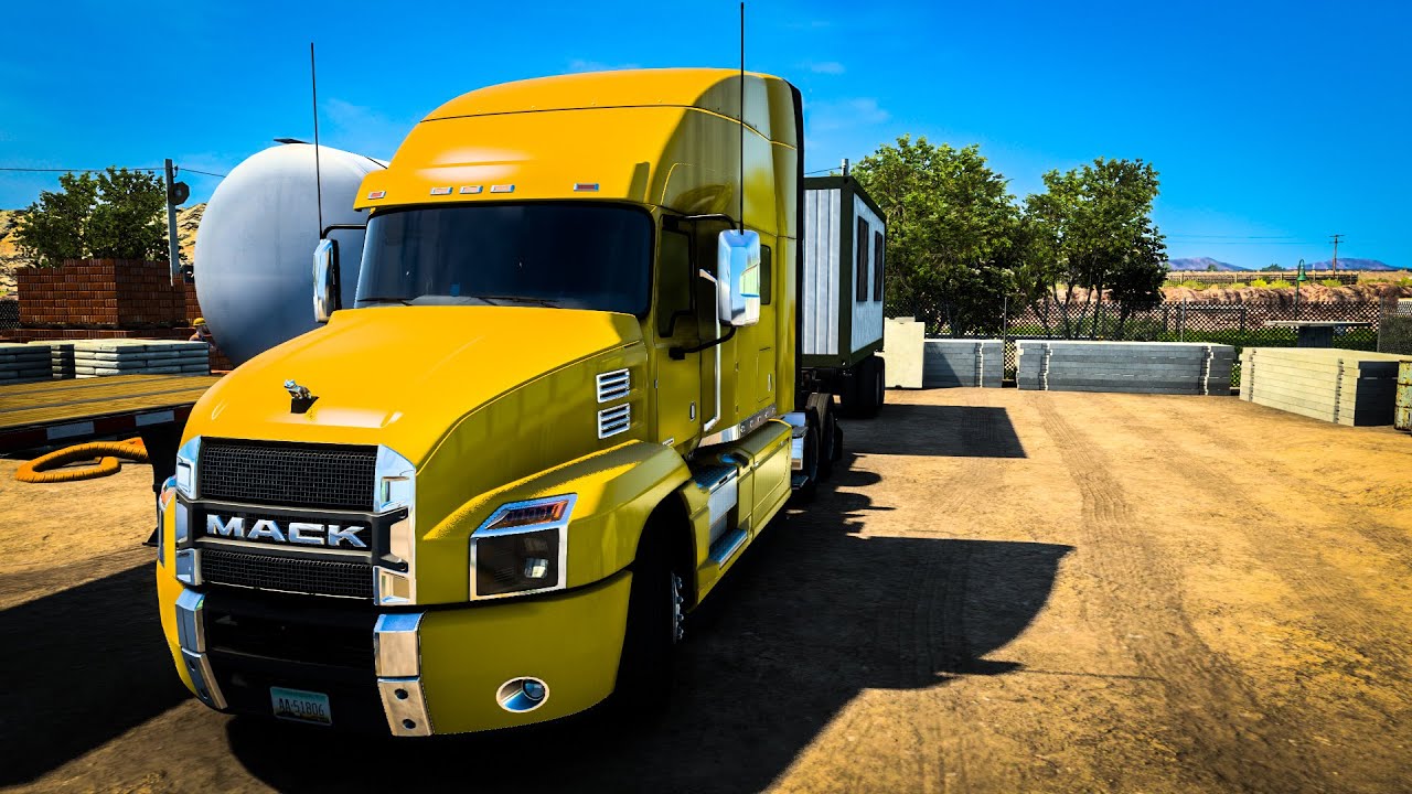 American Truck Simulator - Yellow Mack Truck Simulator Gameplay - YouTube