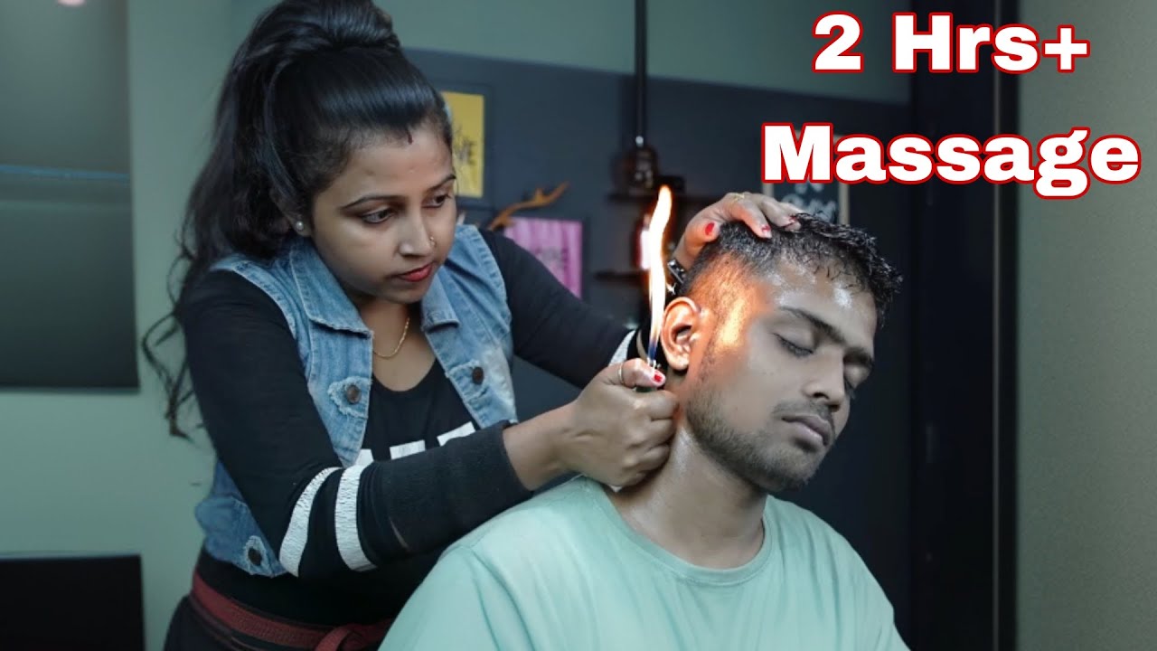 2 Hrs Lady Barber ASMR Head Massage | Lady Barber Neck Cracking And ...