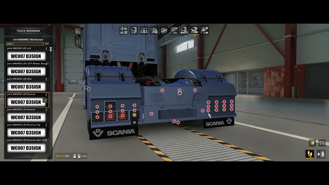 ETS2 Painted LED tail lights smoked - YouTube