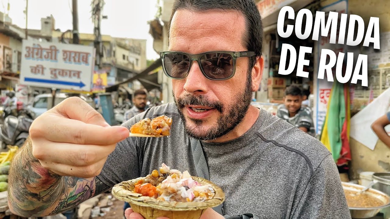 UM DIA INTEIRO PROVANDO COMIDA DE RUA NA INDIA 😳 - YouTube