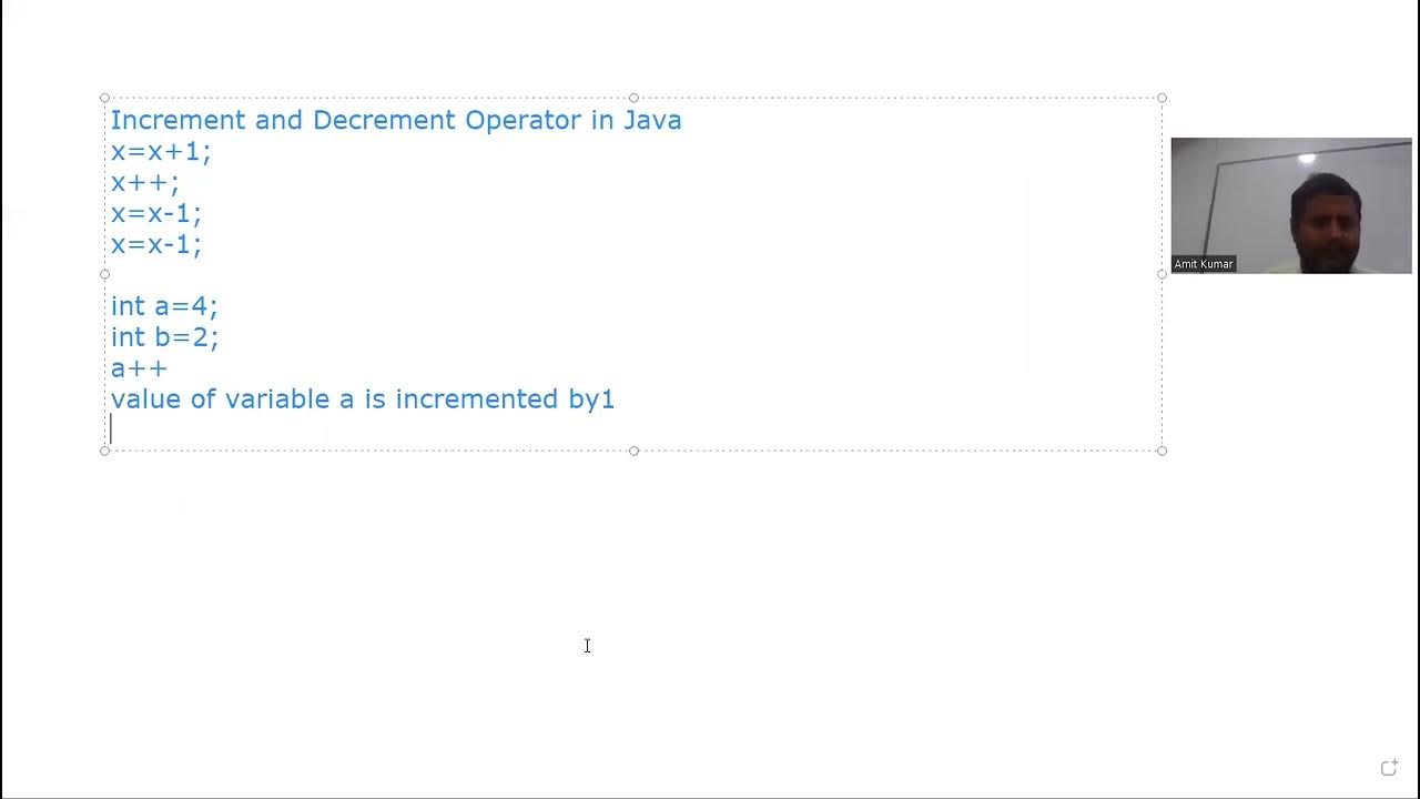 Increment And Decrement Operator In Java Youtube