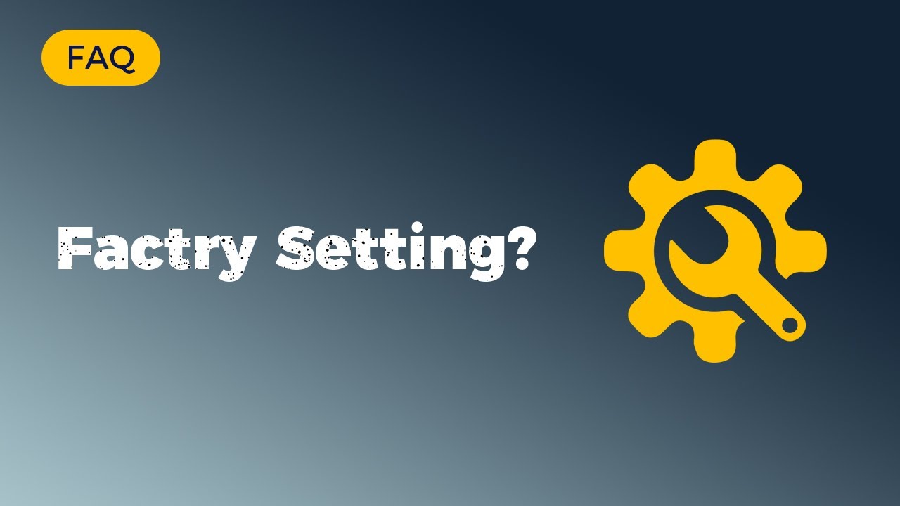 FAQ's--K8508/K8510 --Factory Setting - YouTube