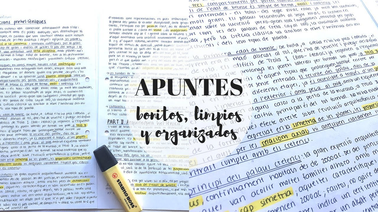 APUNTES LIMPIOS, ORGANIZADOS Y BONITOS | 9 consejos - YouTube