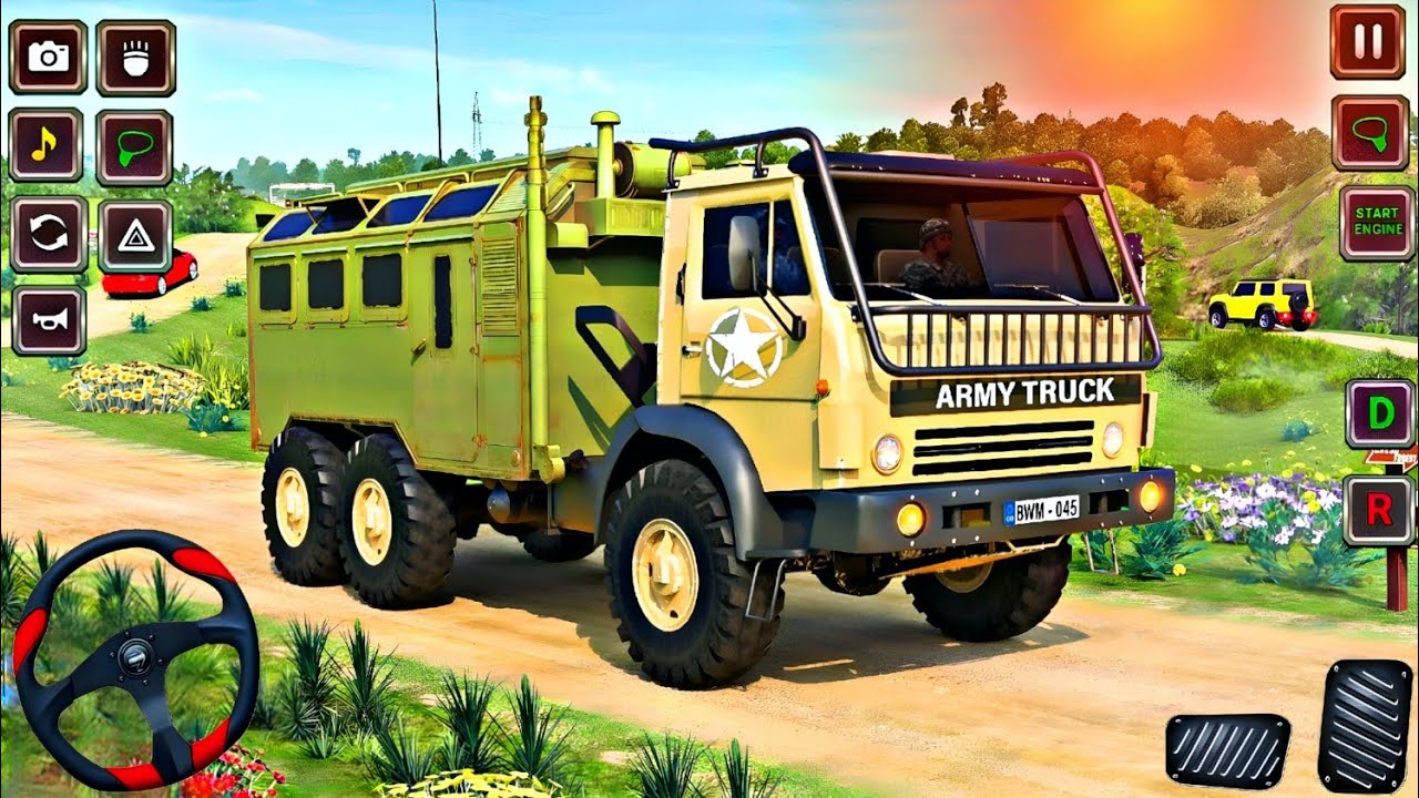 Military Cargo Truck Drive in Mountains | US Army Weapons Delivery ...