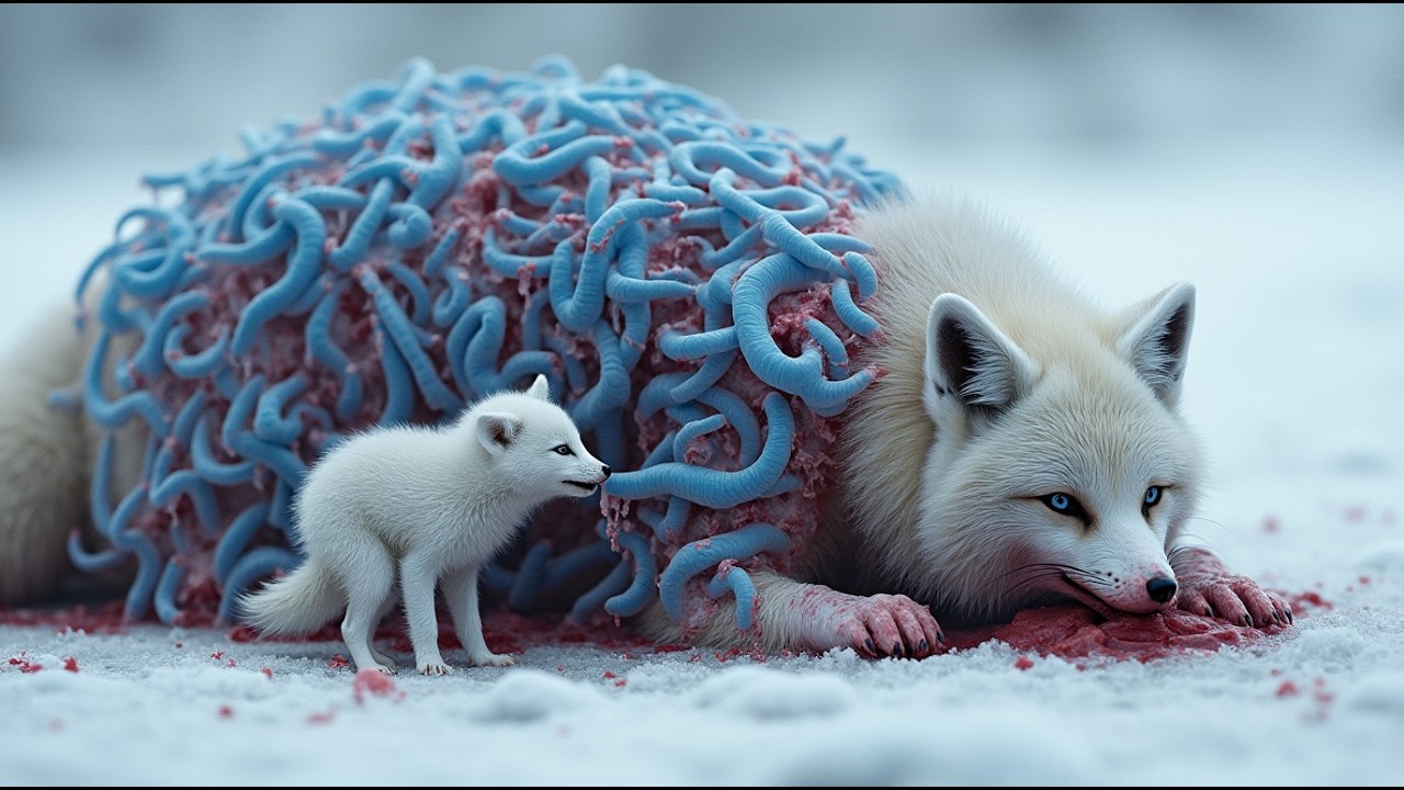 A Snow Fox Covered in Millions of Worms & Parasites Saved by Tomahok ...