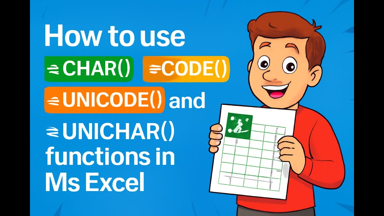 How to use char code unicode and unichar functions in Microsoft Excel ...