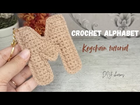 How to crochet alphabet M keychain tutorial 🌸🌷 step-by-step guide perfect for beginners 💕