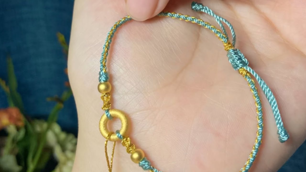 【若水】极细手绳编织教程 Very thin hand rope weaving tutorial - YouTube