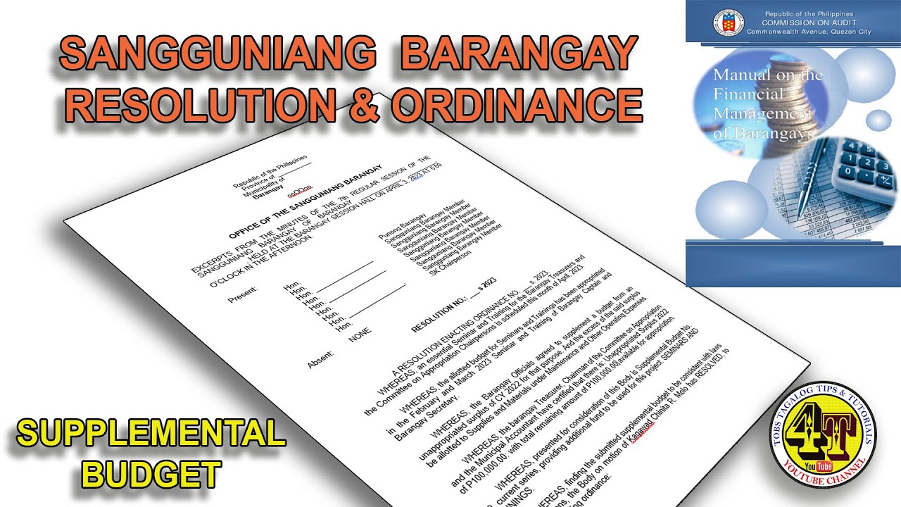 BAC RESOLUTION & ORDINANCE | SUPPLEMENTAL BUDGET - YouTube