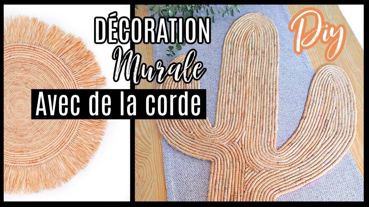 DIY J'AI FABRIQUÉ D'ENORMES DÉCORATIONS MURALES AVEC DE LA CORDE - YouTube