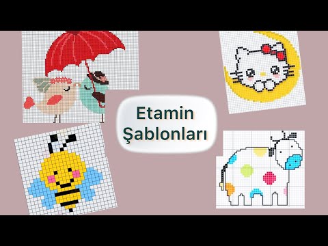 Etamin hayvan figürleri - Kanaviçe Hayvan şablonları 🦋🐶🦁🐟🐈