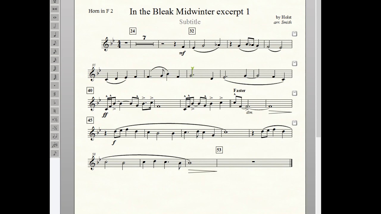 Horn 2 Bleak Midwinter 32 to 53 - YouTube