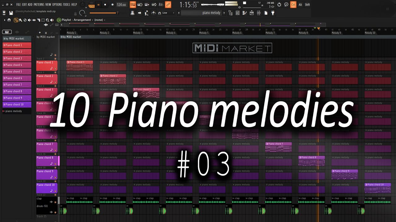 [10 FREE MIDI] Piano-melodies for Dance music, house, pop MIDI - vol.3 ...