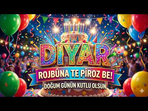 🎂 Rojbûna Te Pîroz Be Diyar  Kürtçe Doğum Günü Şarkısı | Kurdish Birthday Song Diyar