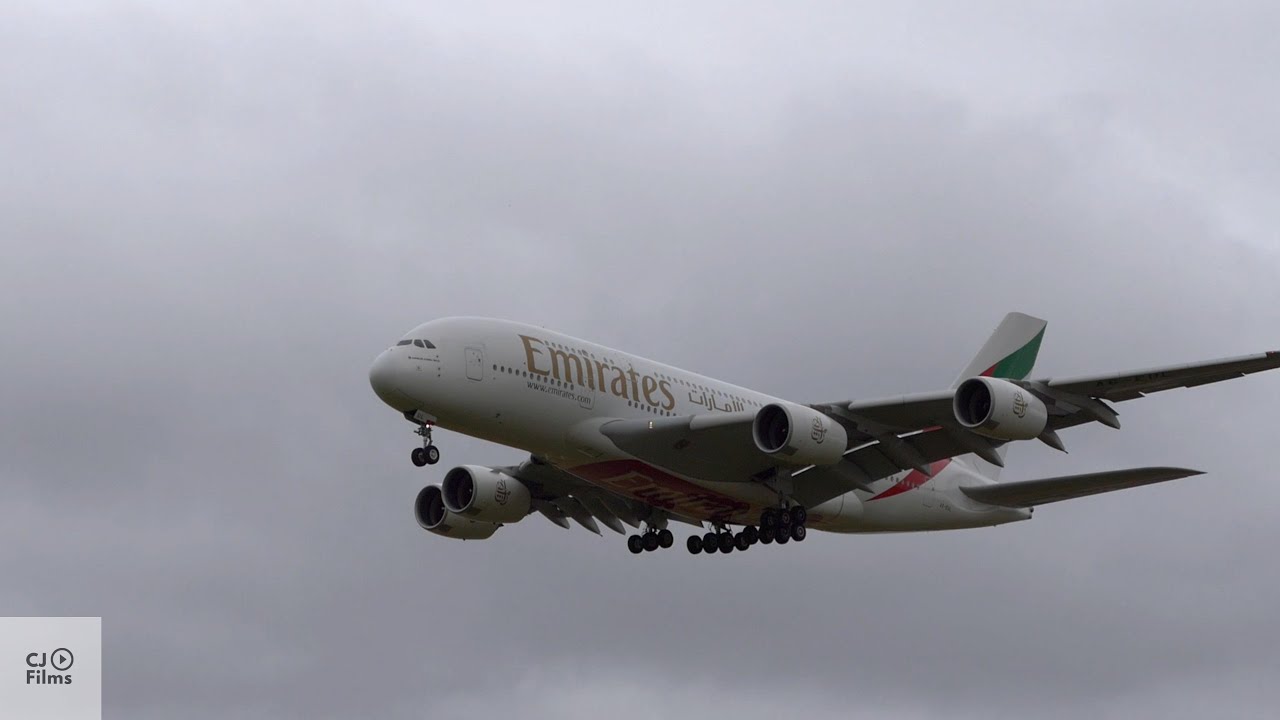 Emirates A380-800 arrival at Christchurch Airport on 27 December 2023 ...