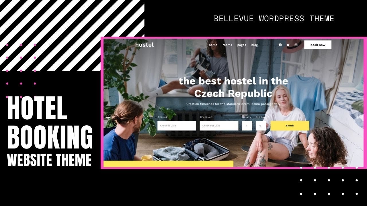 Hotel, Hostel, Guest House Booking Website | Booking Management Theme | Bellevue WordPress Theme ...