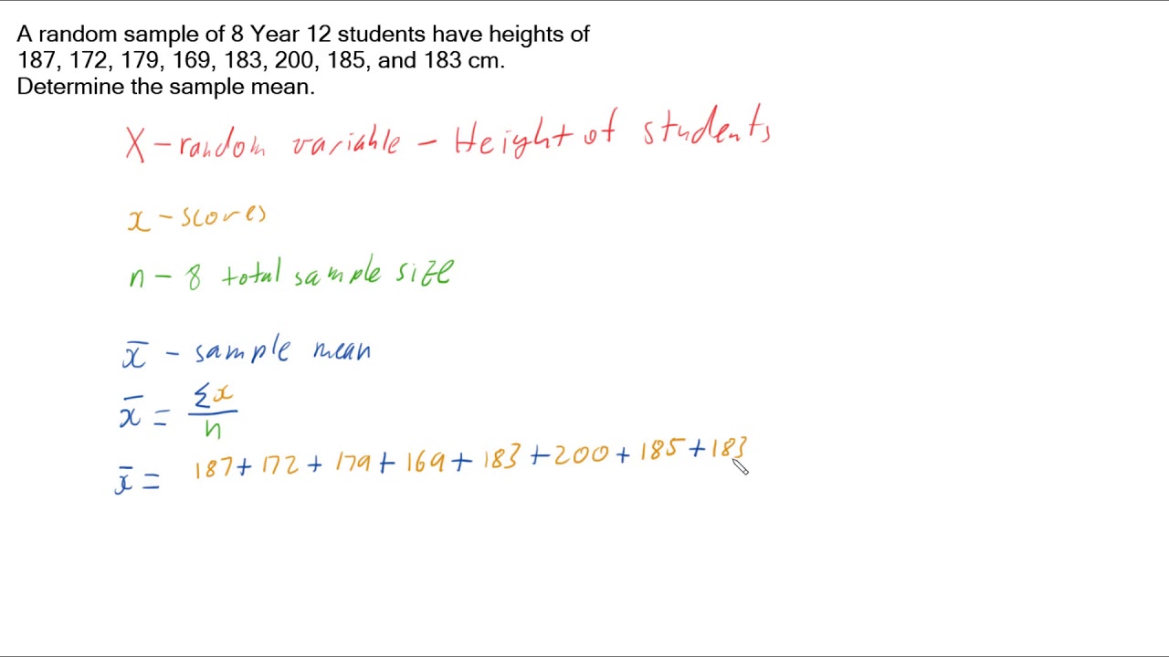 Calculate The Sample Mean Of Collected Data YouTube Calculate The Sample Mean Of Collected Data YouTube