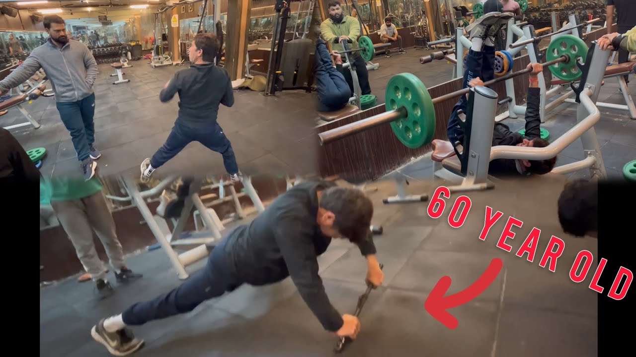 hyperactive 60 year old man in gym😱 - YouTube