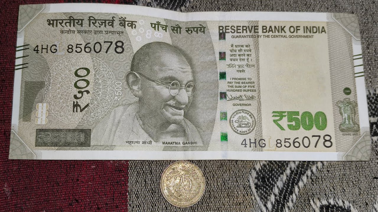 1987-25 Paise Vs 500Rs Note - YouTube