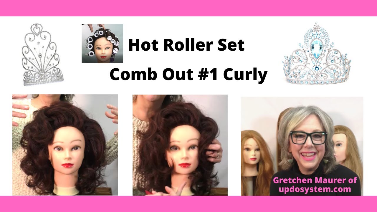Pagent Hairstyle: Hot roller set comb out - YouTube