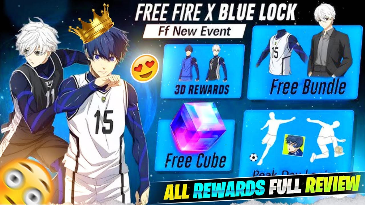 FREE FIRE X BLUE LOCK EVENT ALL REWARDS 😍🤯 | FREE FIRE BLUE LOCK EVENT ...