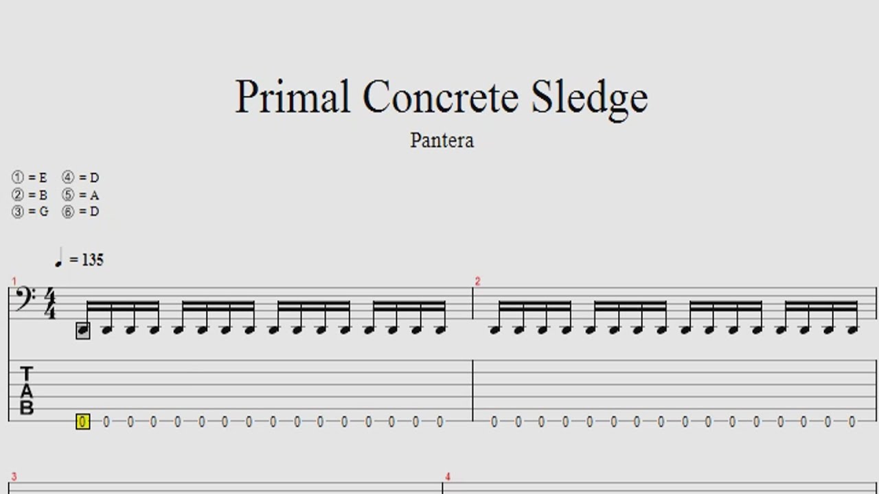Primal Concrete Sledge - Bass Tab - YouTube
