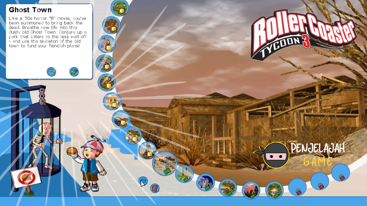 RollerCoaster Tycoon 3 Career Mode - Ghost Town - YouTube