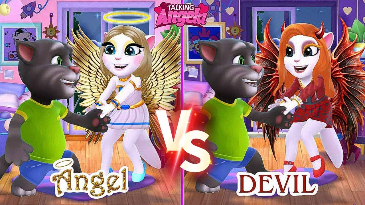 My Talking Angela 2 And Tom || Angel vs Devil || Gameplay Walkthrough ...