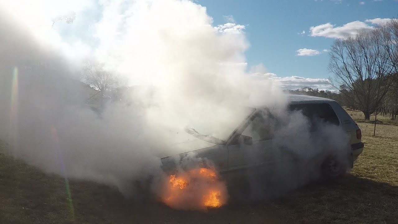 toyota corolla. fire burnout 2 - YouTube