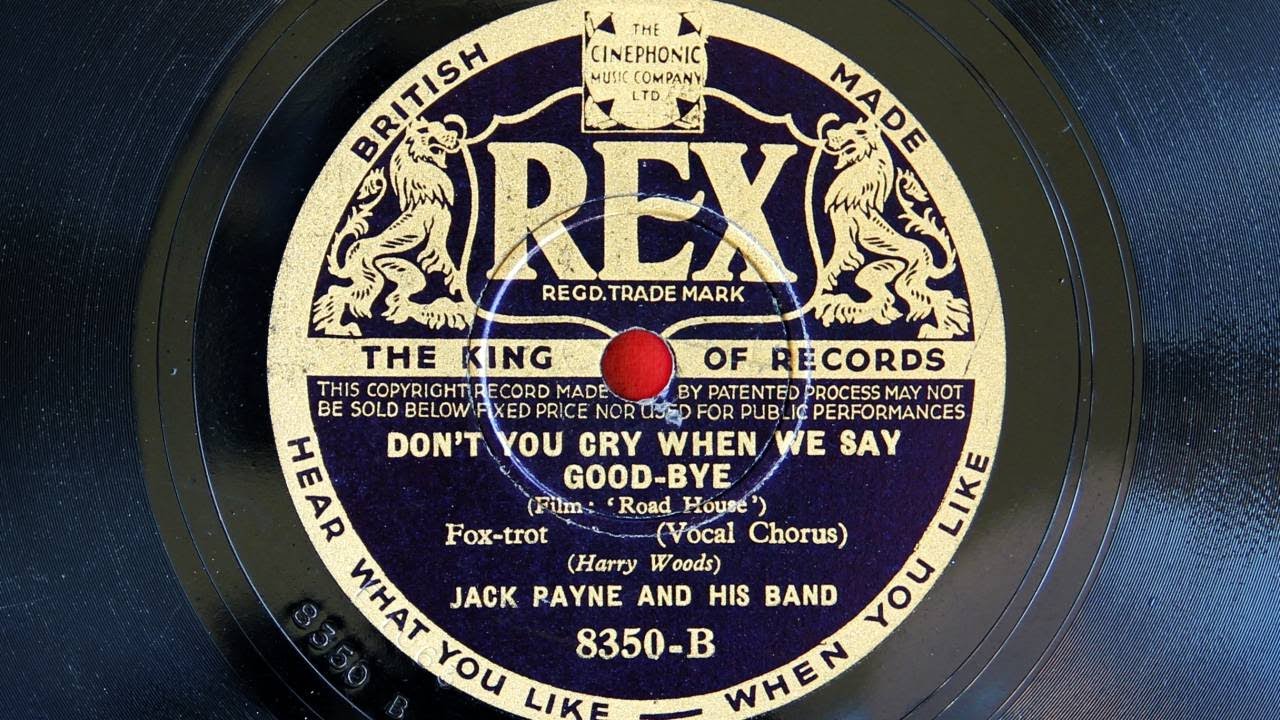 Jack Payne and His Band - Don't You Cry When We Say Goodbye (1934 ...