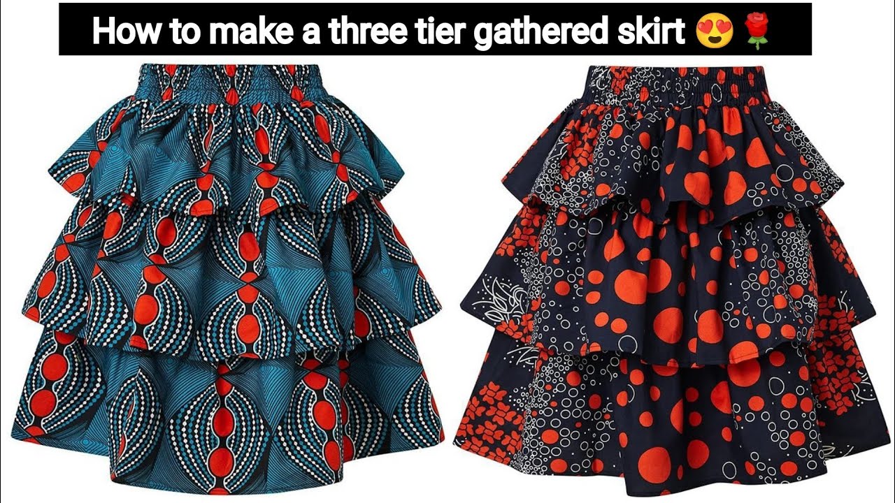 How to Cut and Sew a Three_Layer Gathered Skirt with Perfect Waist Band ...