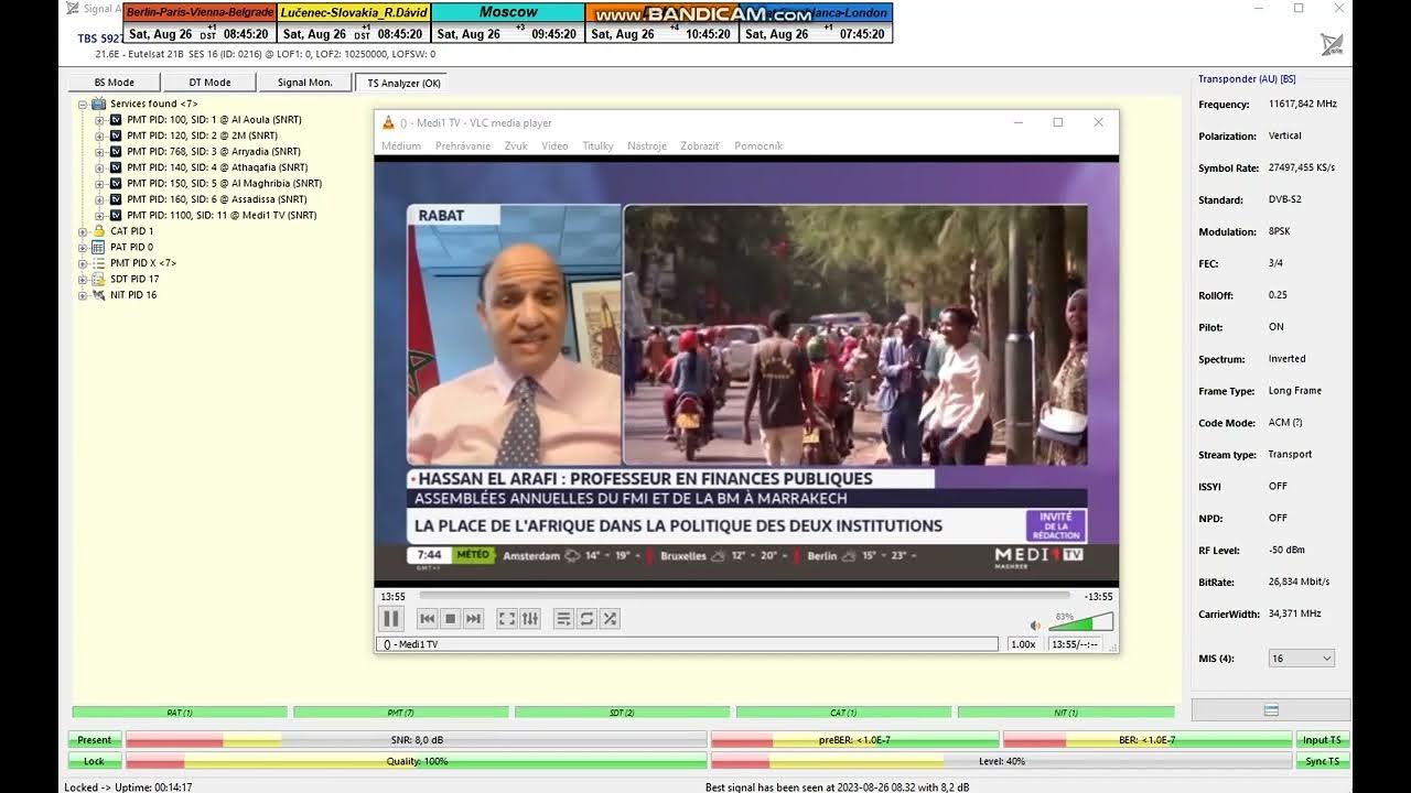 dxsatcs.com-Eutelsat 21B-21.5°E-Multistream:11 618 V SNRT Morocco_noise threshold simulation ...