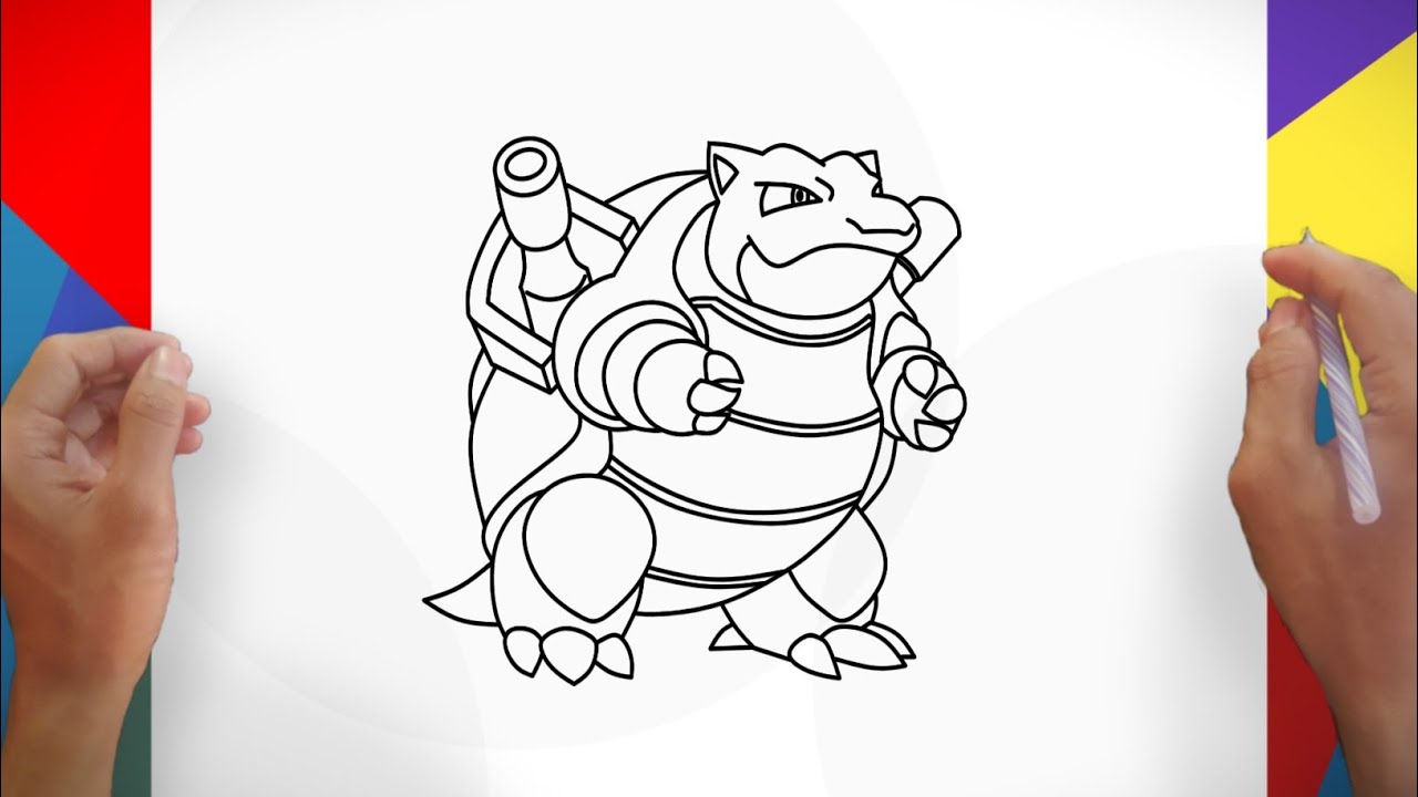 How To Draw Blastoise Step By Step ArtStation Mega Blastoise Drawing