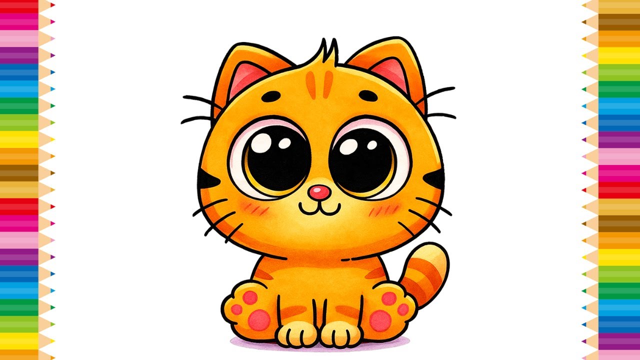 How to Draw Garfield | Easy Step-by-Step Tutorial for Kids - YouTube