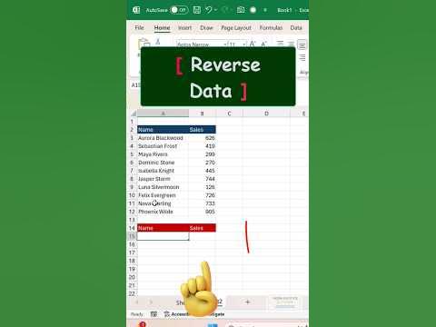 reverse data in Excel #vikominstitute #sortby #excel - YouTube