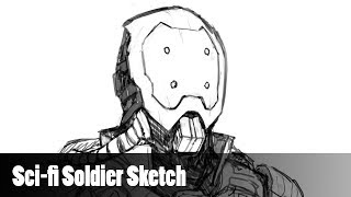 Futuristic Soldier Drawing