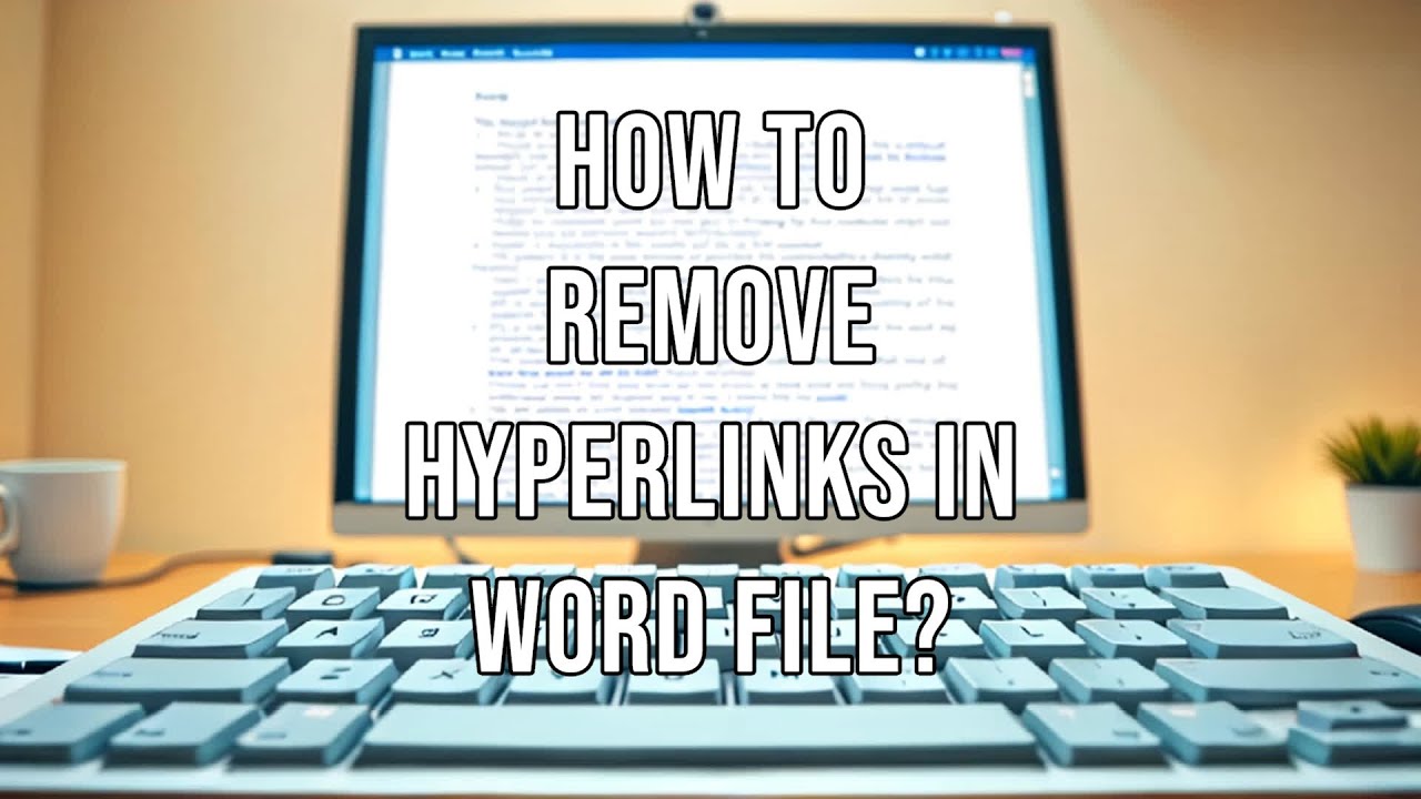 How to Remove hyperlinks from a word document - YouTube