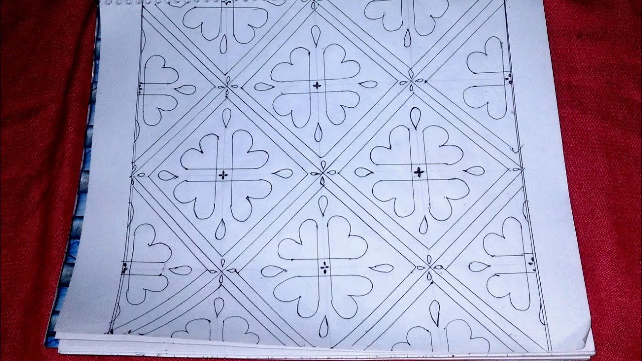 How to draw nakshi kantha tutorial // How to draw paper art // Art ...