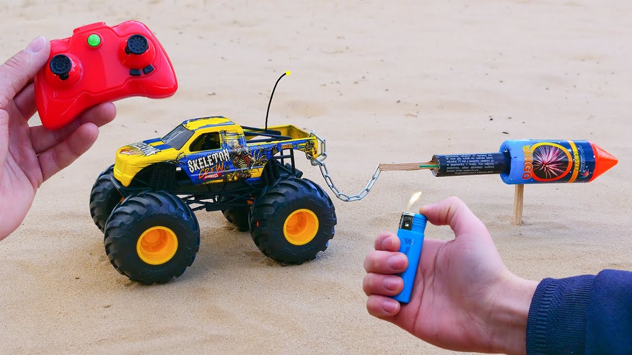 Experiment: RC Toy Car vs Fireworks - YouTube