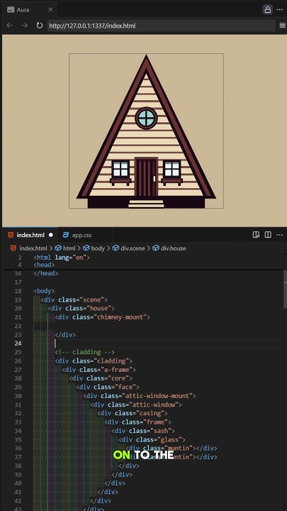 Day 11 of #coding an #aframe #cottage in pure #HTML and #CSS - YouTube