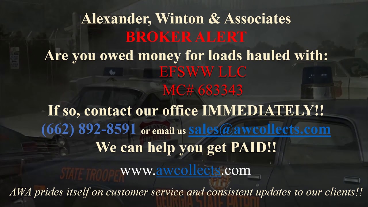 Broker Alert - EFSWW LLC - MC# 683343 - YouTube