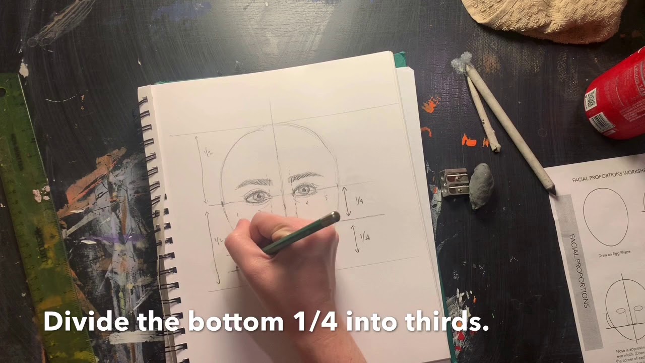 How to draw a proportional face - YouTube