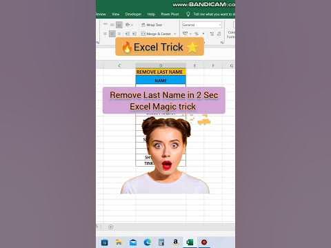 🔥Remove Last Name in 2 Sec 🔥|| excel Trick||#excel#excelshorts #exceltdch #exceltech - YouTube