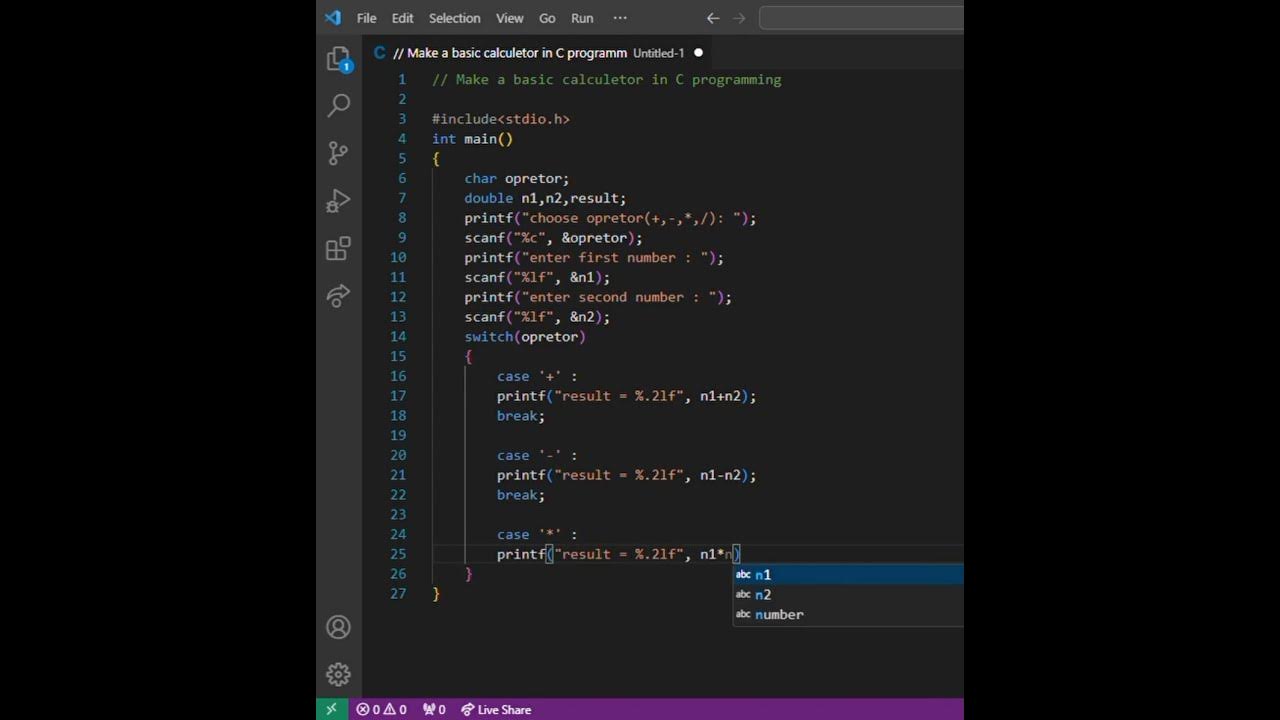 Basic Calculator In C Viral Coding Youtube