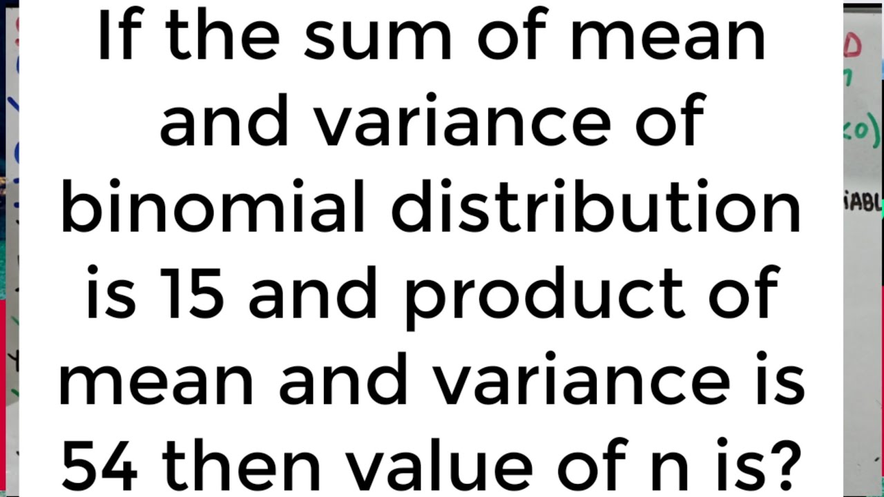 mean and variance of binomial distribution #binomial_distribution #mean ...