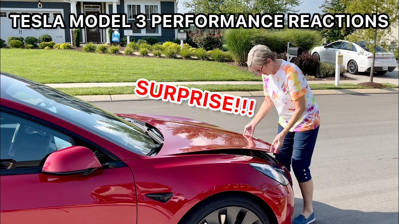SURPRISE!! IT RUNS ON GIRL POWER!! | Tesla Model 3 Performance ...