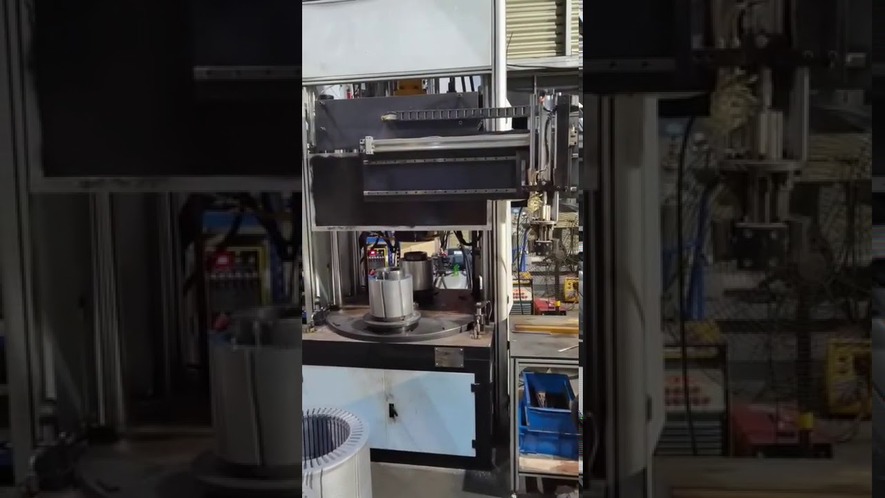 stator rotor skew slot automatic welding machine - YouTube