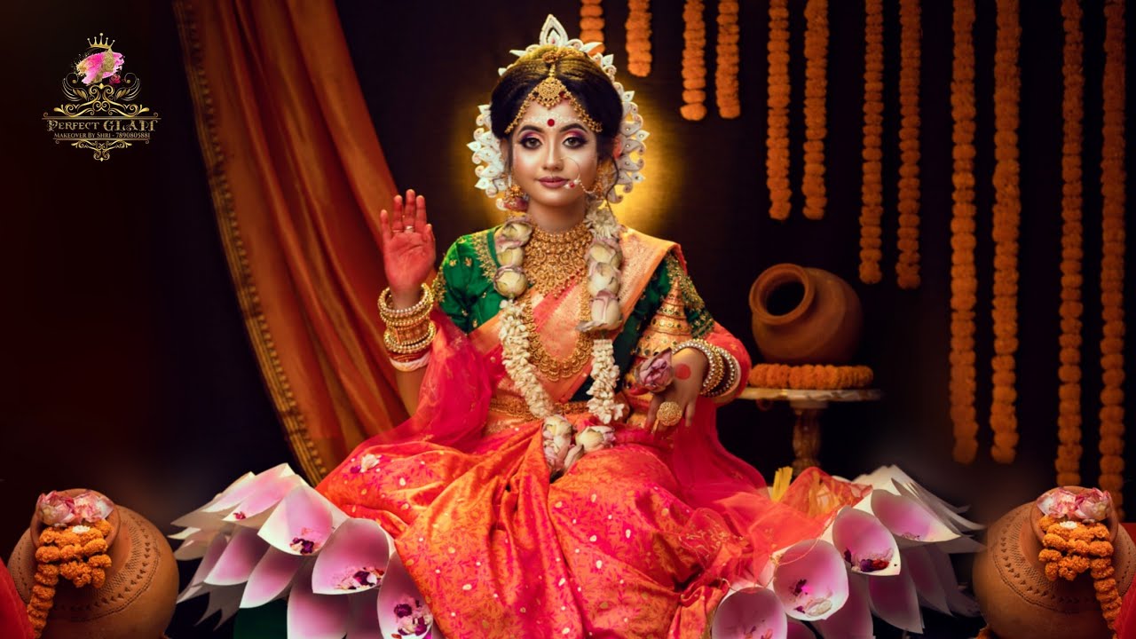 কোজাগরী - মা লক্ষী || Makeup Class Demonstration|Ma Laxmi Makeup ...